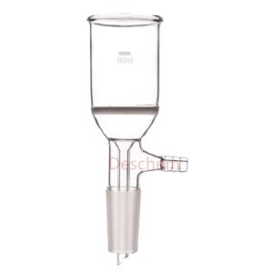 deschem 24/40 glass buchner filtering funnel with fine frit vacuum serrated tubulation lab borosilicate glassware (60ml, 6# coarse)