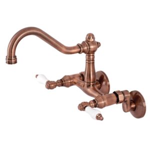 kingston brass ks322plac vintage kitchen faucet, antique copper