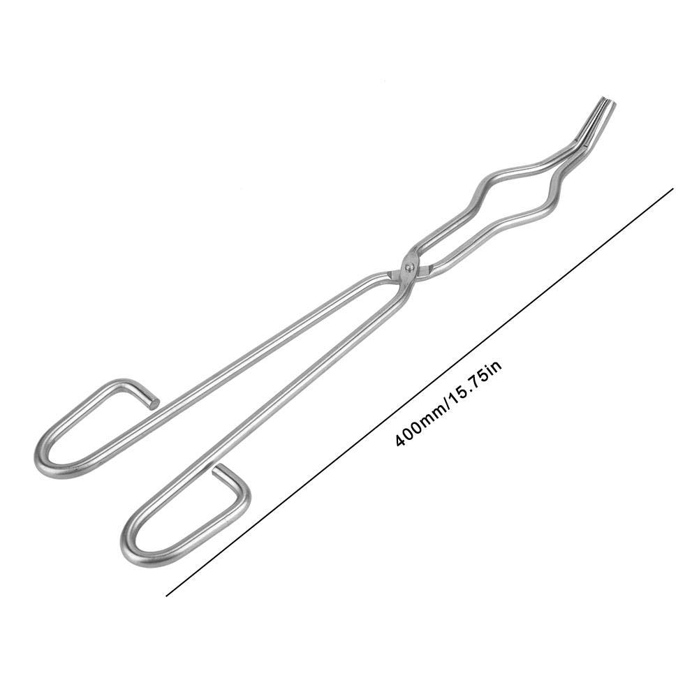 Crucible Tongs for Laboratory Stainless Steel Professional Crucible Forceps Clamp Beaker Holder Pliers(400mm)