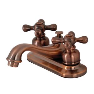 kingston brass kb606ax restoration 4 in. centerset bathroom faucet, antique copper