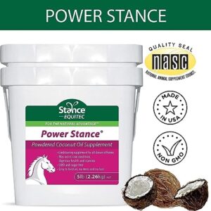 Stance Power Powdered Coconut Oil Horse Supplement - May Support Coat Condition, Digestive Health and Stamina, GMO & Sugar Free - 15 lb