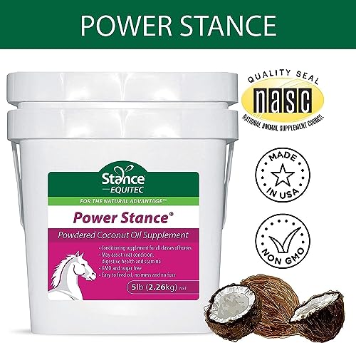 Stance Power Powdered Coconut Oil Horse Supplement - May Support Coat Condition, Digestive Health and Stamina, GMO & Sugar Free - 15 lb