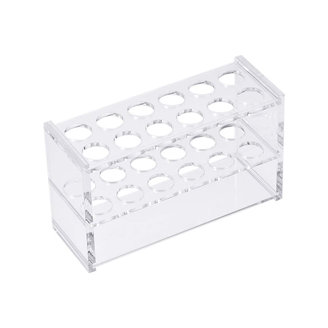 uxcell Acrylic Test Tube Holder Lab Stand Rack 2x6 Wells for 10ml Centrifuge Tubes Clear