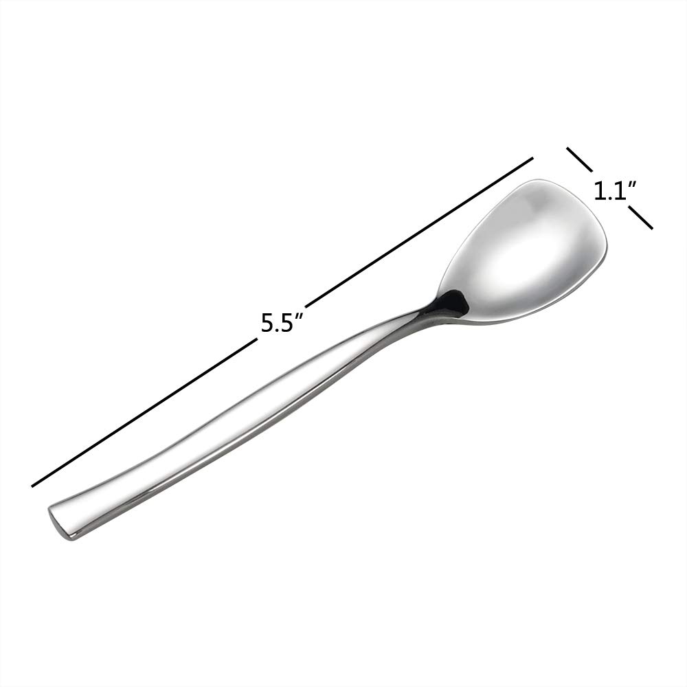 Qskely 12-Piece Stainless Steel Ice Cream Spoons, Yogurt Spoon