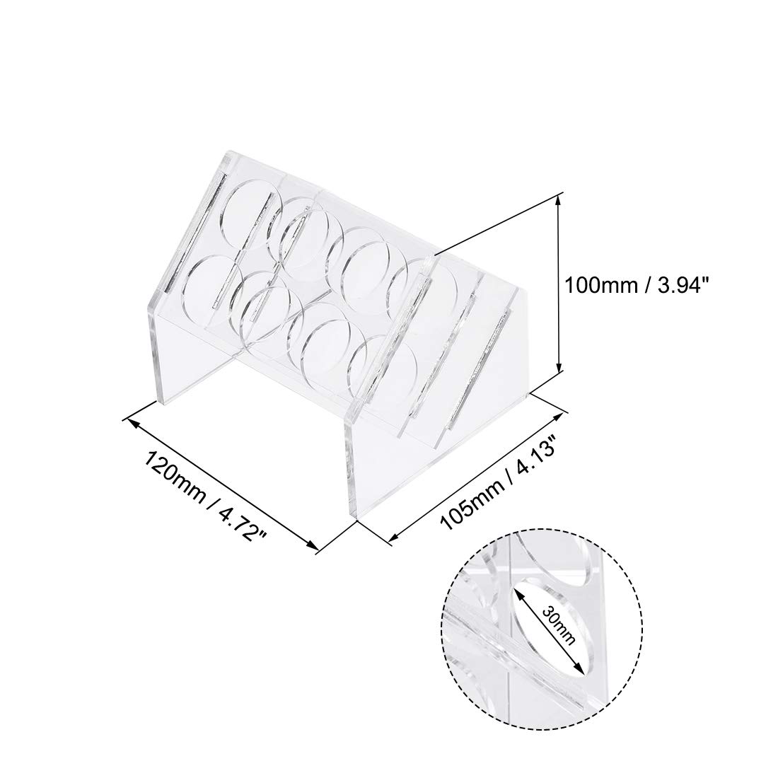 uxcell Slant Rack Acrylic Test Tube Holder 6 Wells for 50ml Centrifuge Tubes Clear