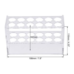 uxcell Acrylic Test Tube Holder Lab Stand Rack 2x6 Wells for Centrifuge Tubes Clear