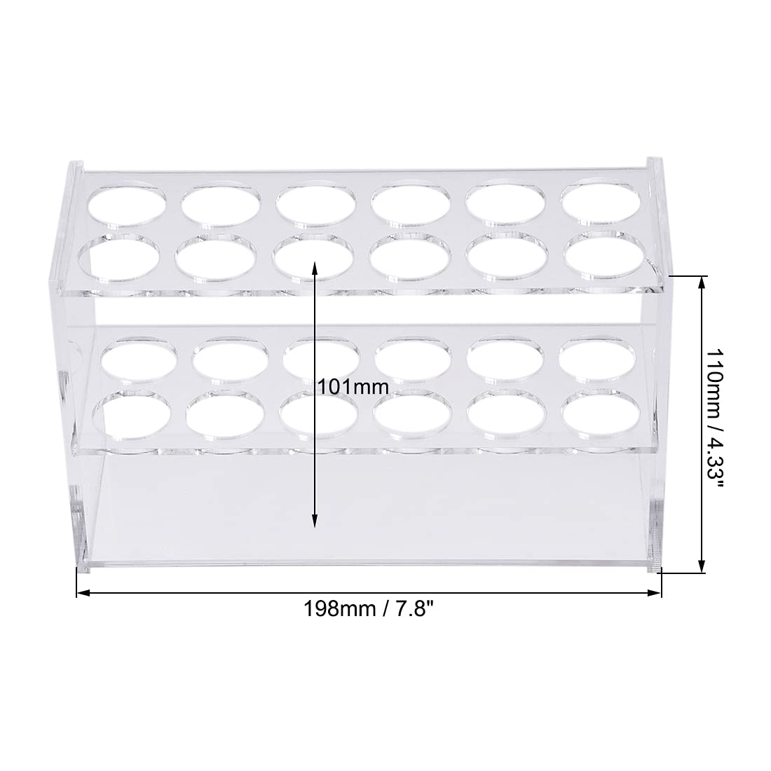 uxcell Acrylic Test Tube Holder Lab Stand Rack 2x6 Wells for Centrifuge Tubes Clear