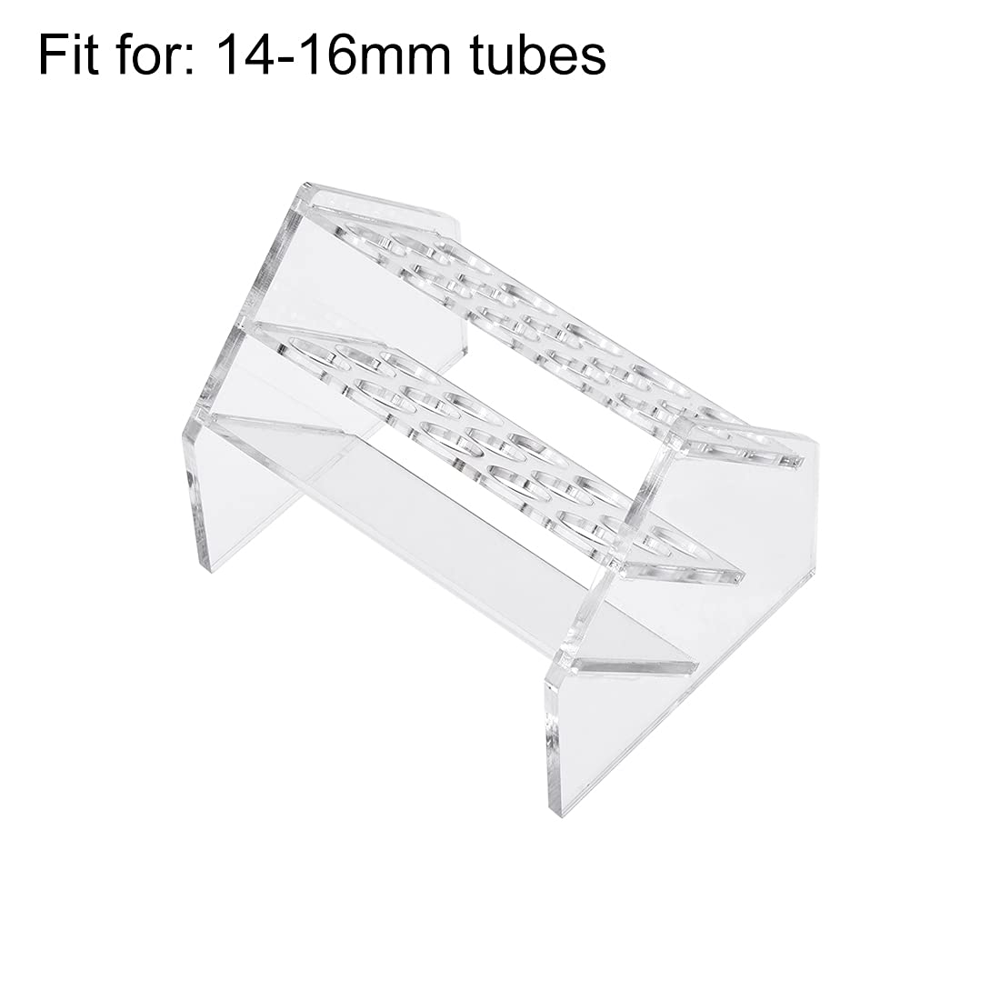 uxcell Slant Rack Acrylic Test Tube Holder 15 Wells for 10ml/15ml Centrifuge Tubes Clear