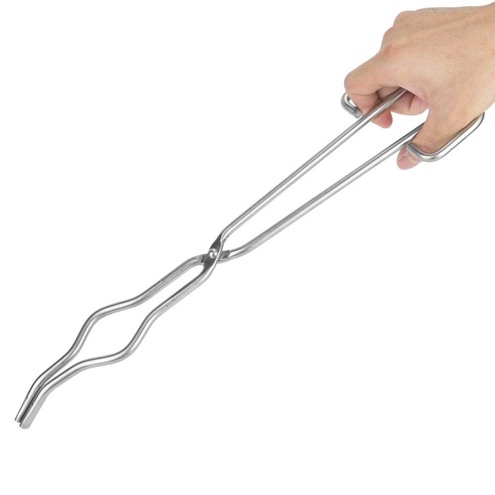 Crucible Tongs for Laboratory Stainless Steel Professional Crucible Forceps Clamp Beaker Holder Pliers(400mm)