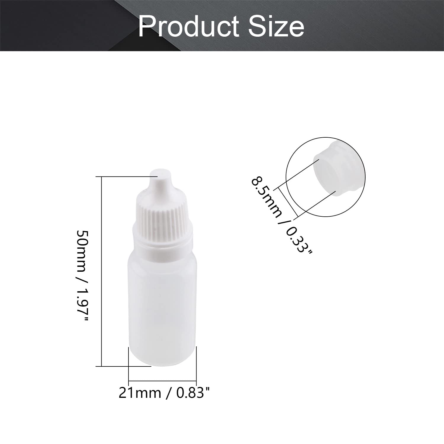 Othmro 30Pcs 0.34oz/10ml White Translucent Plastic Portable Liquid Dropper Bottles Empty Squeezable Eye Liquid Dropper Bottles Containers with Caps