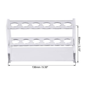 uxcell Acrylic Test Tube Holder Rack 6 Wells for 10ml Centrifuge Tubes Clear