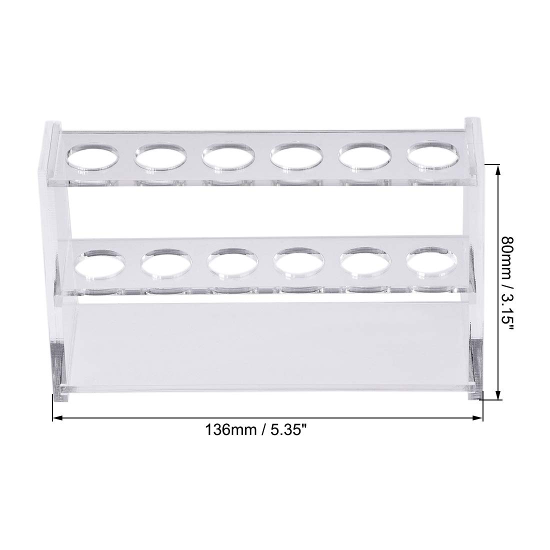 uxcell Acrylic Test Tube Holder Rack 6 Wells for 10ml Centrifuge Tubes Clear