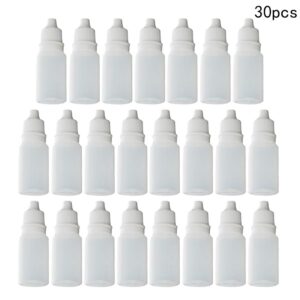 Othmro 30Pcs 0.34oz/10ml White Translucent Plastic Portable Liquid Dropper Bottles Empty Squeezable Eye Liquid Dropper Bottles Containers with Caps