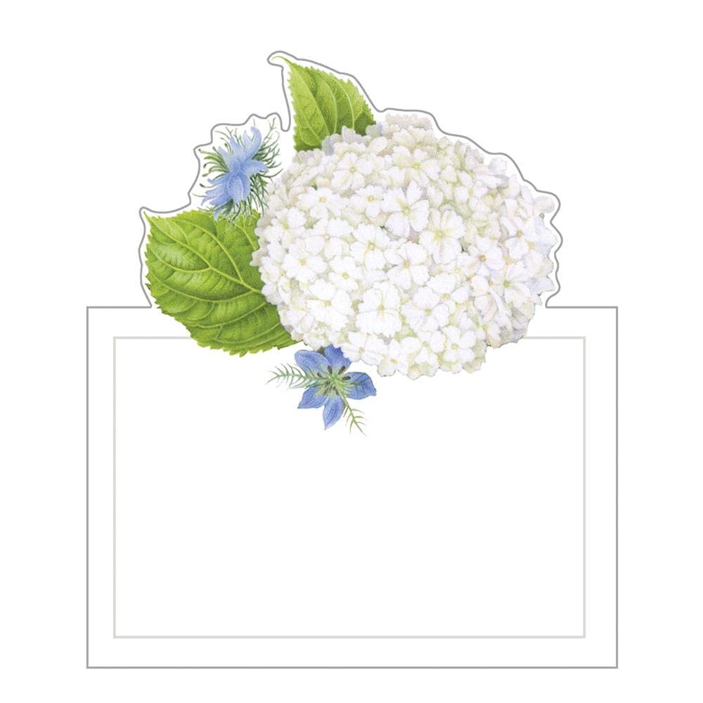 Caspari White Blooms Die-Cut Place Cards - Set of 40