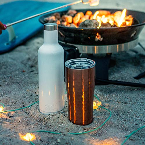 Seriously Ice Cold SIC 20 Oz. Double Wall Vacuum Insulated 18/8 Stainless Steel Travel Tumbler Mug | Powder Coated with Splash Proof BPA Free Lid | Coffee, Tea, Wine, and Cocktails (Hammered Copper)