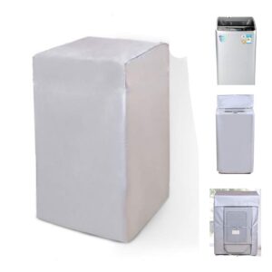 flr washing machine covers waterproof lightweight solid top load washer dryer cover silver durable portable washing machine protective for large width 21-23inches indoor outdoor washing machine