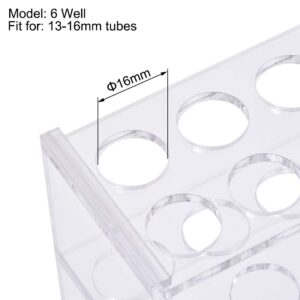 uxcell Acrylic Test Tube Holder Lab Stand Rack 2x6 Wells for 10ml Centrifuge Tubes Clear