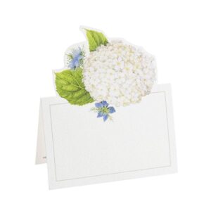 caspari white blooms die-cut place cards - set of 40