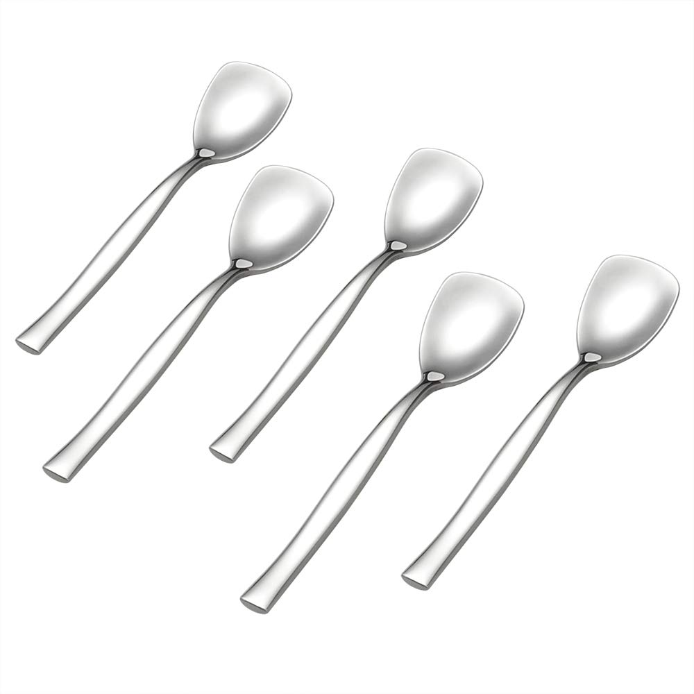 Qskely 12-Piece Stainless Steel Ice Cream Spoons, Yogurt Spoon