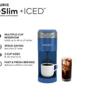 Keurig K-Slim + ICED Single Serve Coffee Maker, Brews 8 to 12oz. Cups, Blue