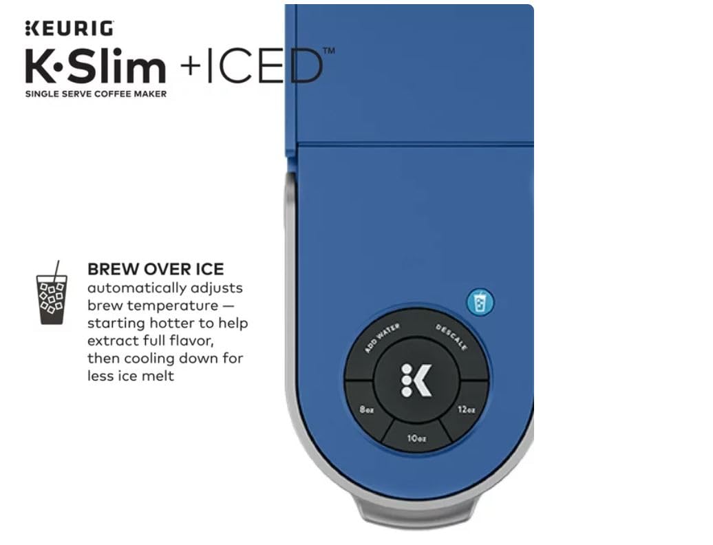 Keurig K-Slim + ICED Single Serve Coffee Maker, Brews 8 to 12oz. Cups, Blue