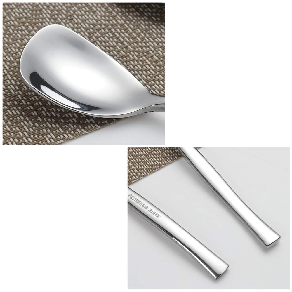 Qskely 12-Piece Stainless Steel Ice Cream Spoons, Yogurt Spoon