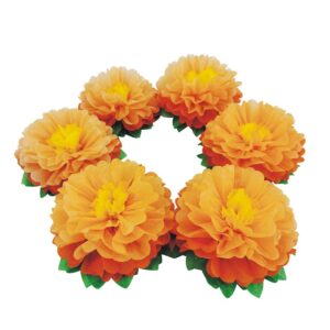 mybbshower tissue pom poms flower party backdrop decoration for weddings birthday bridal baby showers nursery room decor (orange, 9 inch)