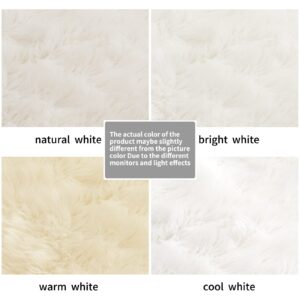 Ciicool Ultra Soft Faux Sheepskin Fur Rug Fluffy Rug for Bedroom Fuzzy Carpet for Living Room Kid's Room Nursery Decor, White 2 x 6 Feet