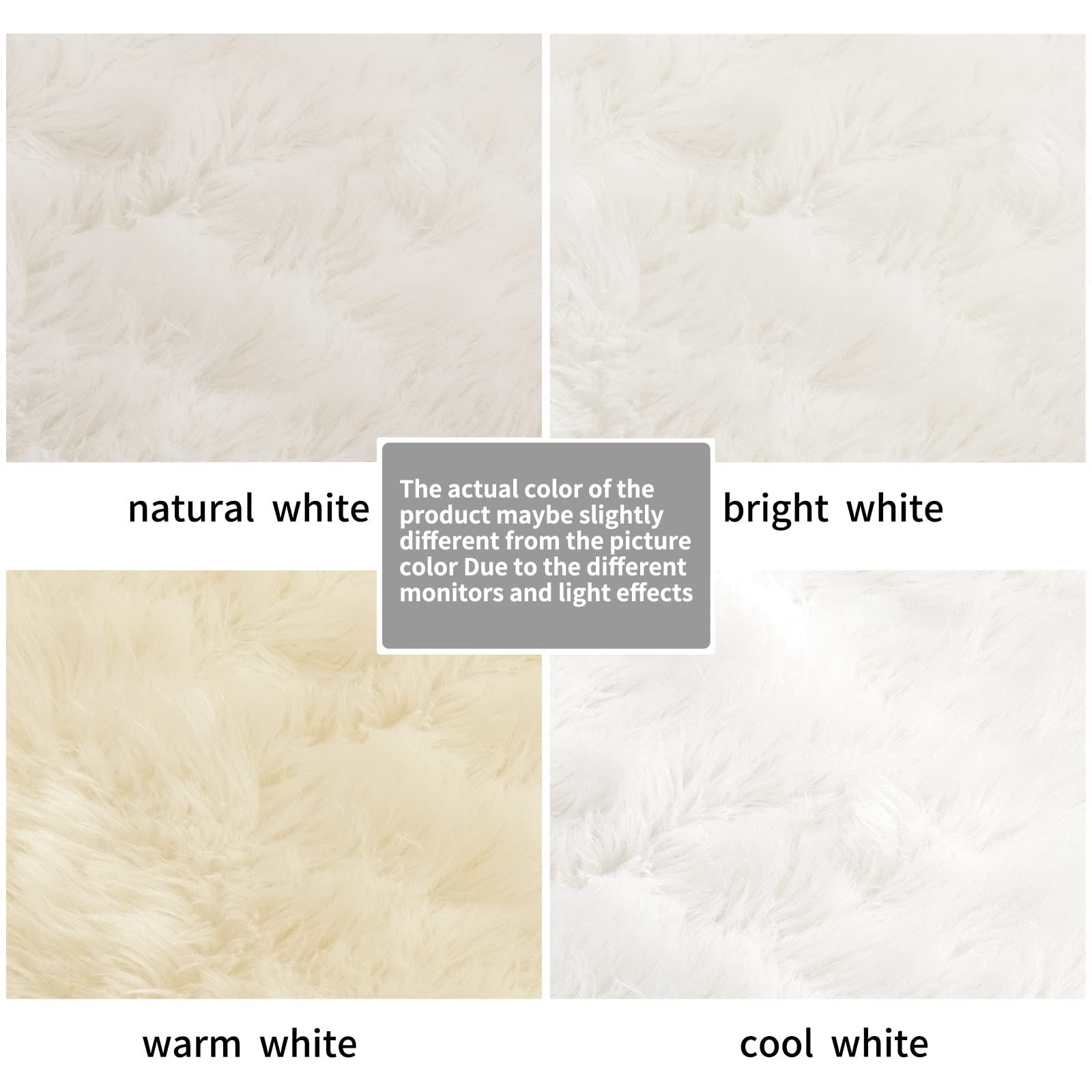 Ciicool Ultra Soft Faux Sheepskin Fur Rug Fluffy Rug for Bedroom Fuzzy Carpet for Living Room Kid's Room Nursery Decor, White 2 x 6 Feet