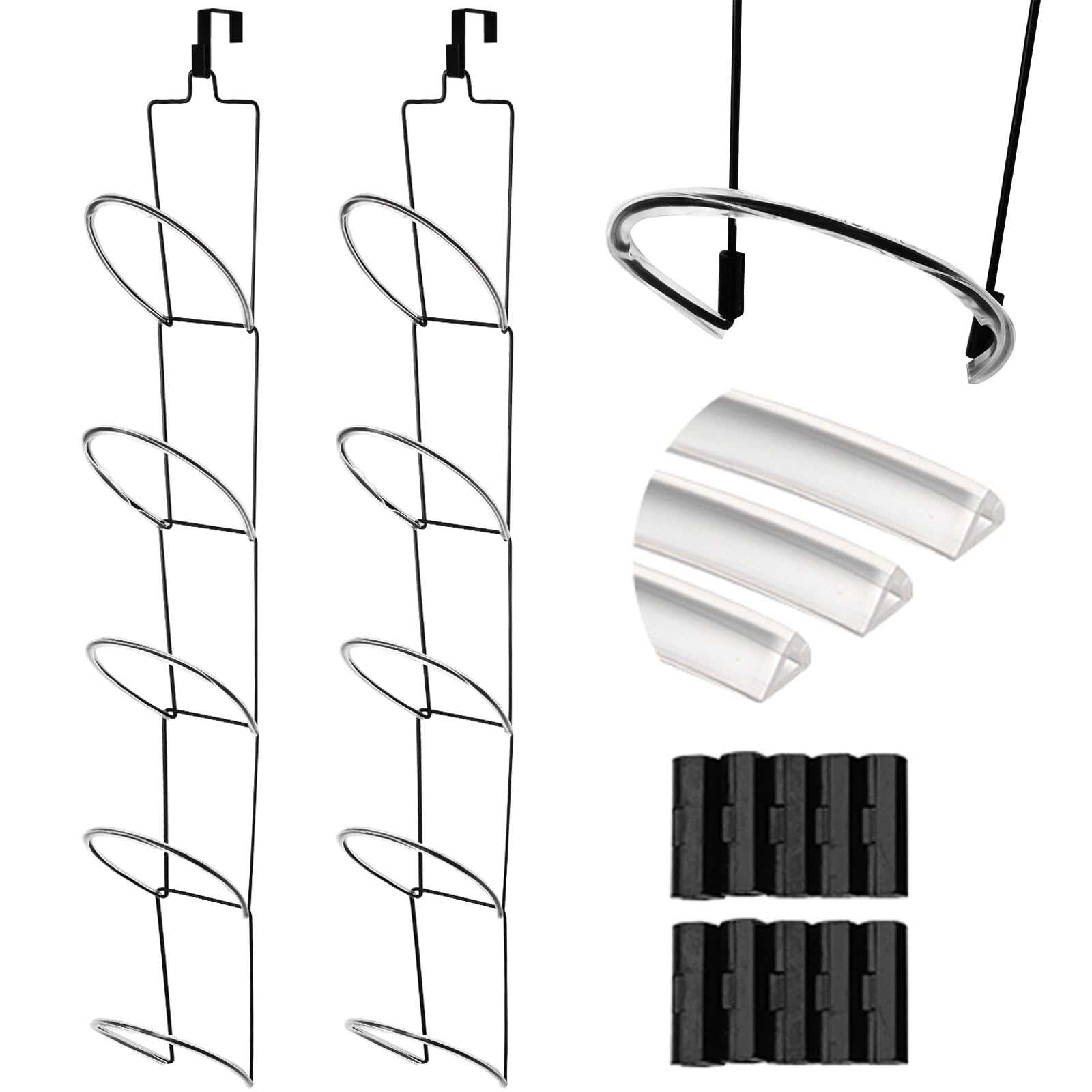 Livememory Hanging Hat Rack, Wig Rack Wigs Holder Hanger Wigs Storage for Door, Wall, Closet, Bathroom, 10pack (Black)