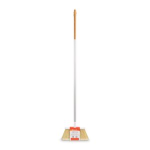 full circle service bamboo broom, white