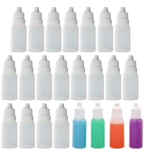 othmro 30pcs 0.34oz/10ml white translucent plastic portable liquid dropper bottles empty squeezable eye liquid dropper bottles containers with caps