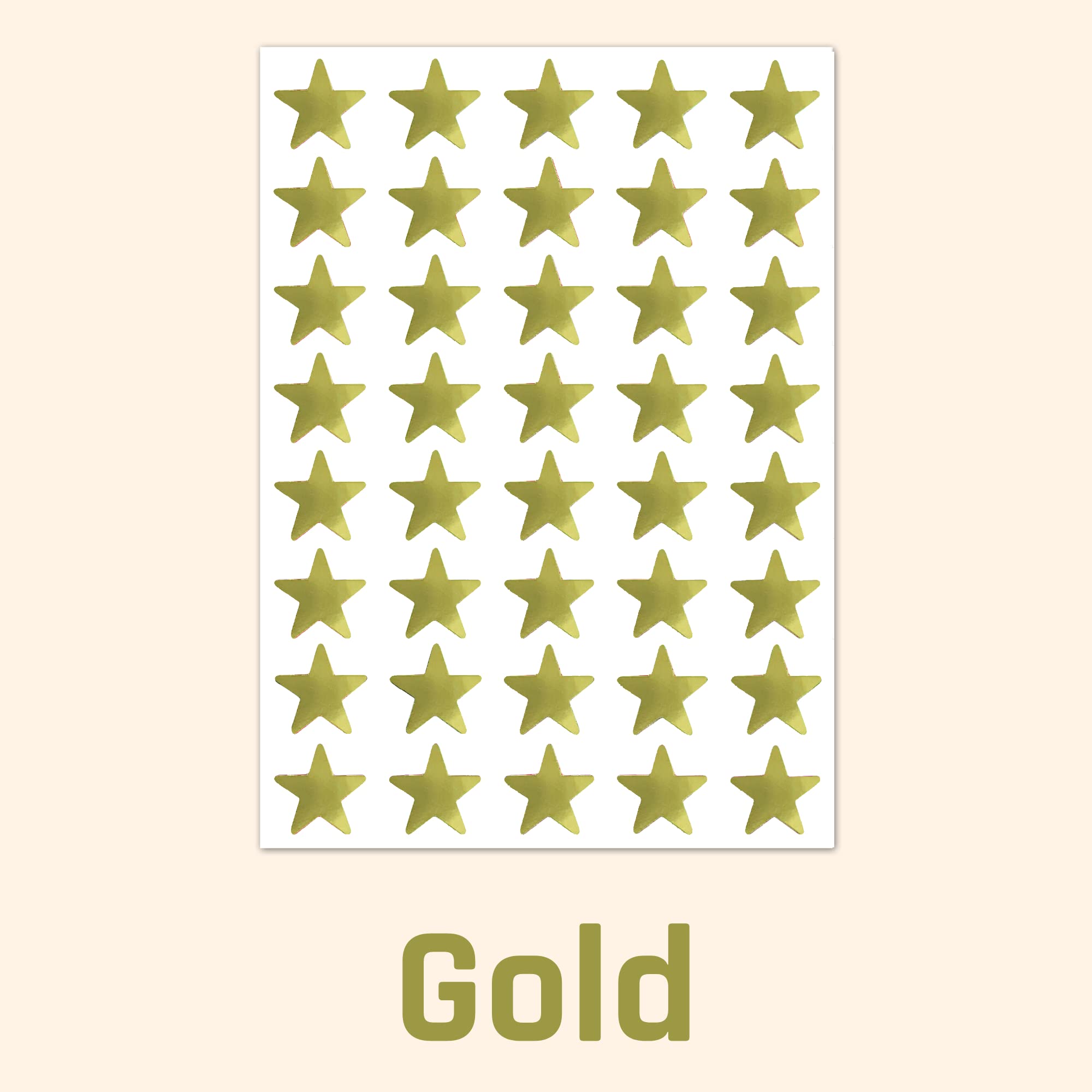 1000 Pack, Gold Foil Star Metallic Stickers, 0.6" Diameter