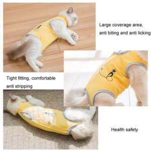 PJDDP Cat Recovery Suit,Cat Professional Surgical Recovery Suit,Abdominal Wound Protector,E Collar Alternative for Cat,After Surgery Wear Anti Licking Wounds,Blue,XL