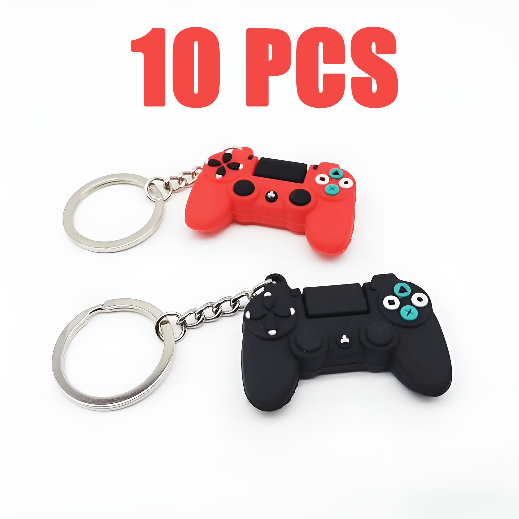 Finduat 10 Pcs Video Game Controller Handle Keychains for Video Game Party Favors Pendant, Birthday Party Baby Shower Party Favors, Gamer Party Bags for Game Birthday Party Supplies