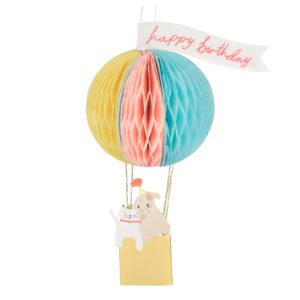 meri meri air balloon honeycomb birthday card (pack of 1)