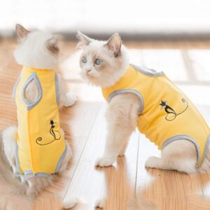 PJDDP Cat Recovery Suit,Cat Professional Surgical Recovery Suit,Abdominal Wound Protector,E Collar Alternative for Cat,After Surgery Wear Anti Licking Wounds,Blue,XL