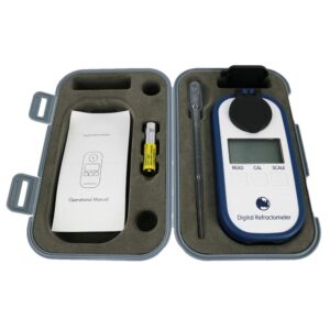 Rhino Beer Digital Refractometer, (Brix 0-50%, Wort SG 1.000-1.130, 1.3330-1.4200nD) with Automatic Temperature Compensation, IP65