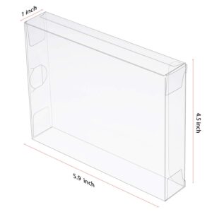 50 Pack Clear Plastic Boxes Transparent Crystal Boxes Greeting Card Photo Storage Cases Fold Design Protects Boxes (A2: 4.53 x 1.02 x 5.91 Inch)