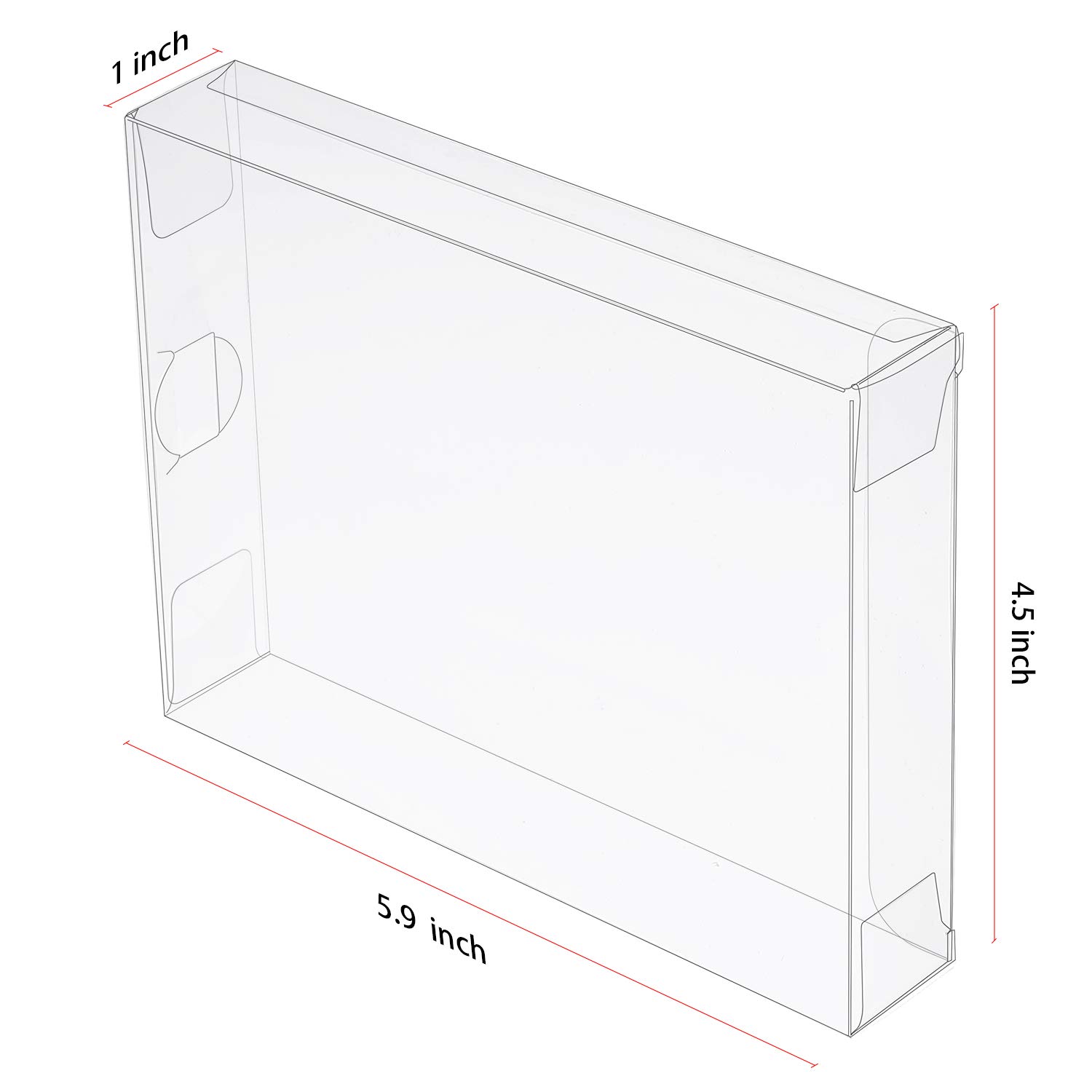 50 Pack Clear Plastic Boxes Transparent Crystal Boxes Greeting Card Photo Storage Cases Fold Design Protects Boxes (A2: 4.53 x 1.02 x 5.91 Inch)