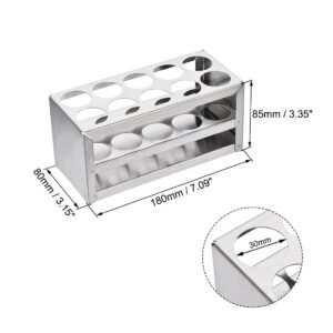 uxcell 304 Stainless Steel Test Tube Holder Lab Stand Rack 10 Hole 3 Layer for 26-29.5mm Tubes