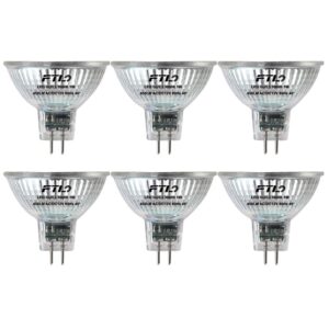 ftl mr16 led light bulbs 3000k warm white ac/dc 12v non dimmable glass cover 5w 500lm gu5.3 spotlight 50w halogen replacement for track lighting and outdoor landscape 6-pack