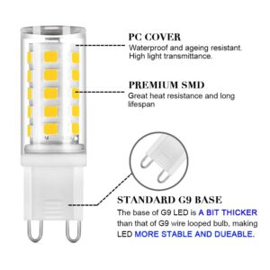 SumVibe G9 LED Light Bulb, 4W, 40W Halogen Equivalent, Daylight White 6000K, Non-Dimmable, 12-Pack