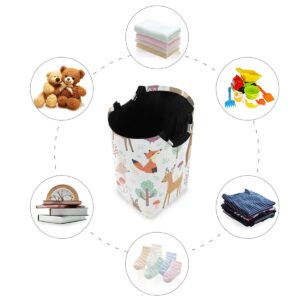 OREZI Cute Fox Animals Laudry Basket,Waterproof and Foldable Laundry Hamper for Storage Dirty Clothes Toys in Bedroom, Bathroom Dorm Room