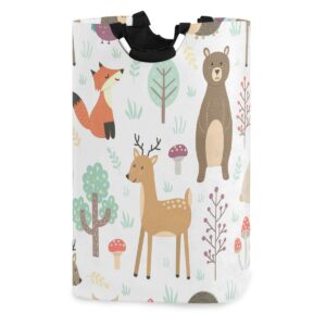 orezi cute fox animals laudry basket,waterproof and foldable laundry hamper for storage dirty clothes toys in bedroom, bathroom dorm room