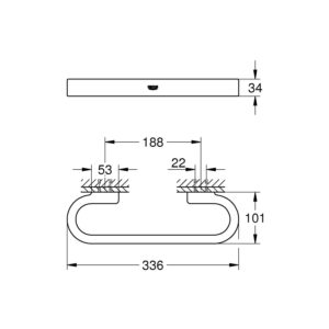 Grohe Selection Bath Handle, Metal Satin