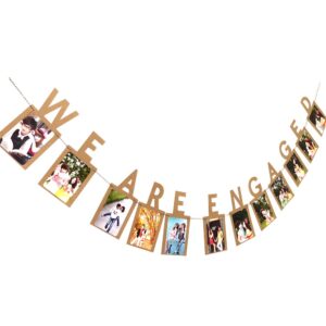 We are Engaged Banner, Funny Kraft Paper Decors for Engagement/Wedding/Bridal Shower/Bachelorette Party Photograph Booth Props Supplies