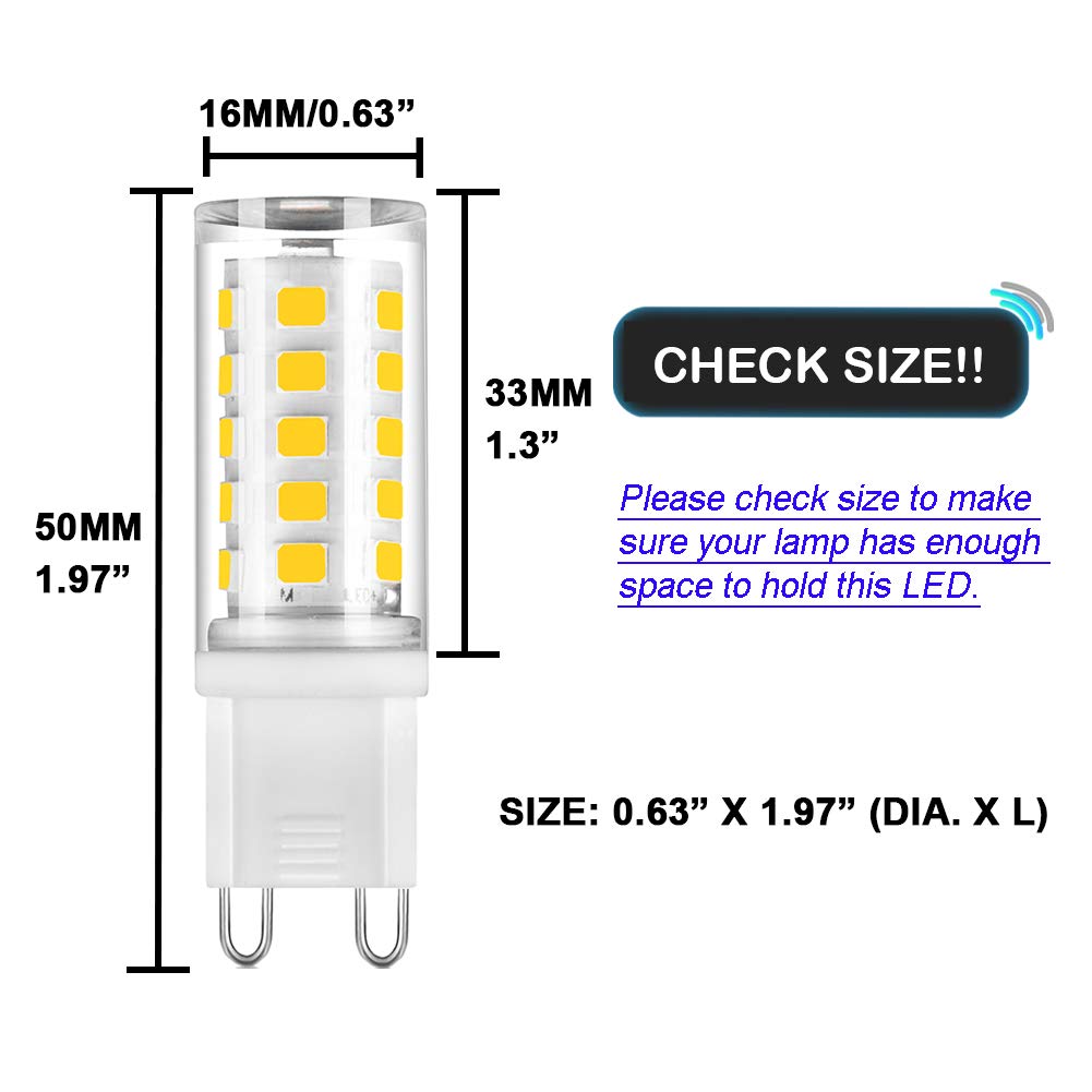 SumVibe G9 LED Light Bulb, 4W, 40W Halogen Equivalent, Daylight White 6000K, Non-Dimmable, 12-Pack