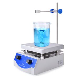 slendor magnetic stirrer hot plate mixer 3000ml stirring capacity 6.7 x 6.7 inch max 520°f hotplate and 100-2000 rpm stirrer, stirring bar & support stand included