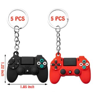 Finduat 10 Pcs Video Game Controller Handle Keychains for Video Game Party Favors Pendant, Birthday Party Baby Shower Party Favors, Gamer Party Bags for Game Birthday Party Supplies